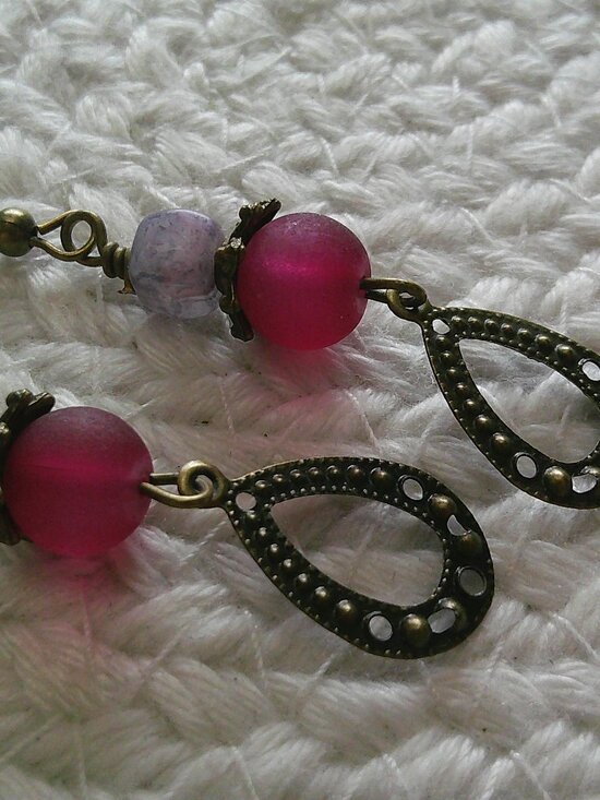 Handmade | Jewelry | Beautiful Purple Glass Beads With Antique Bronze ...